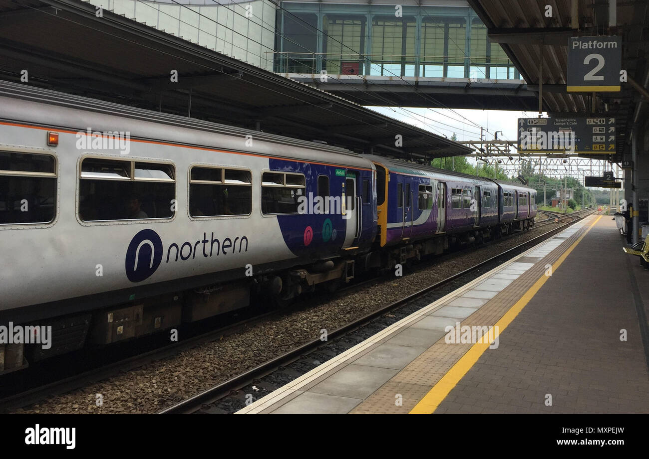 A Northern train at Liverpool South Parkway station on the day that the ...
