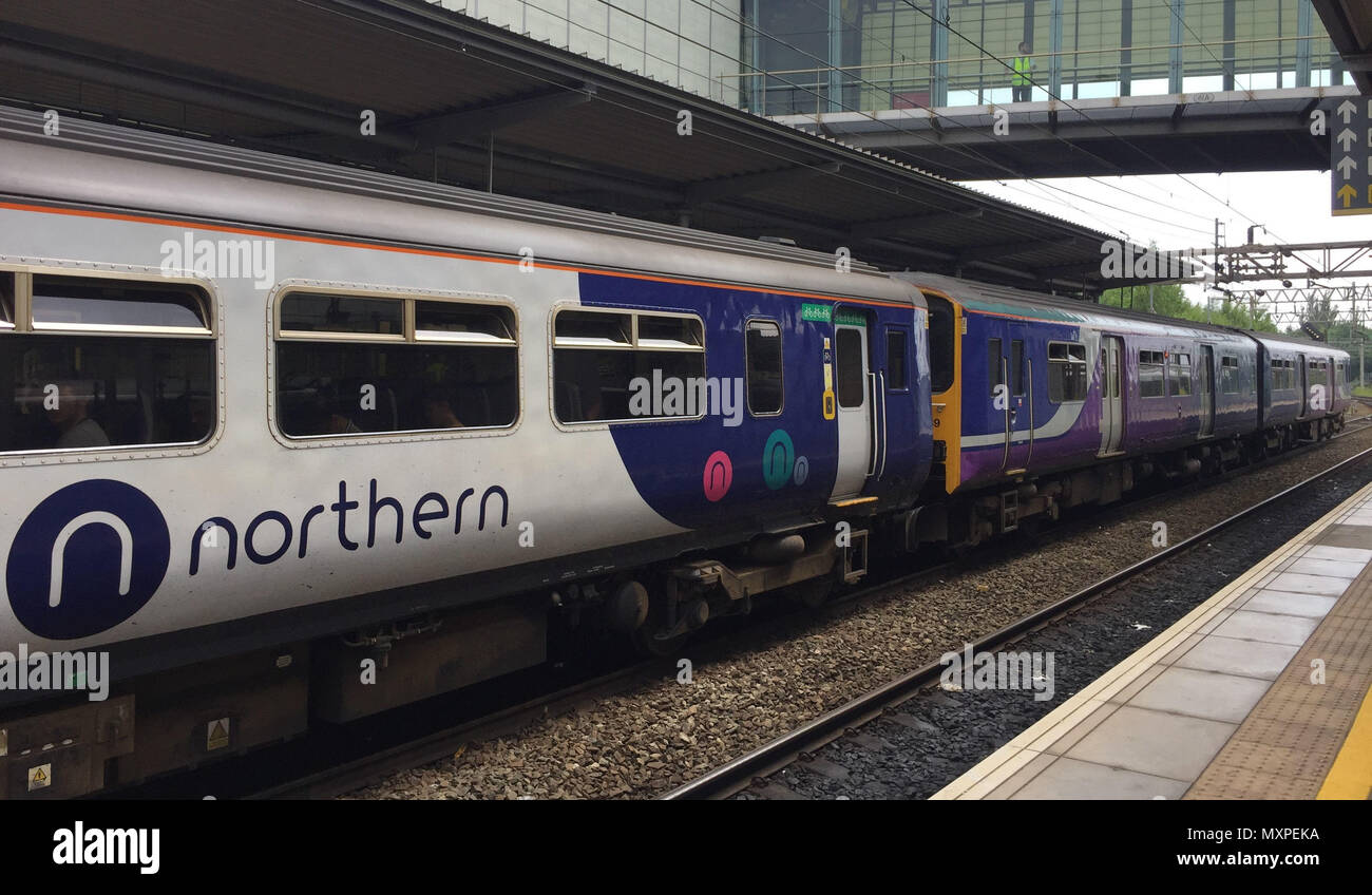 A Northern train at Liverpool South Parkway station on the day that the ...