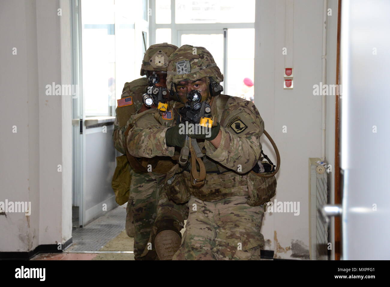 U.S. Army paratroopers from Company A, 1-503rd Infantry, 173rd Airborne ...