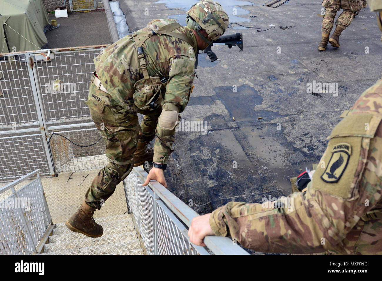 U.S. Army paratroopers from Company A, 1-503rd Infantry, 173rd Airborne ...