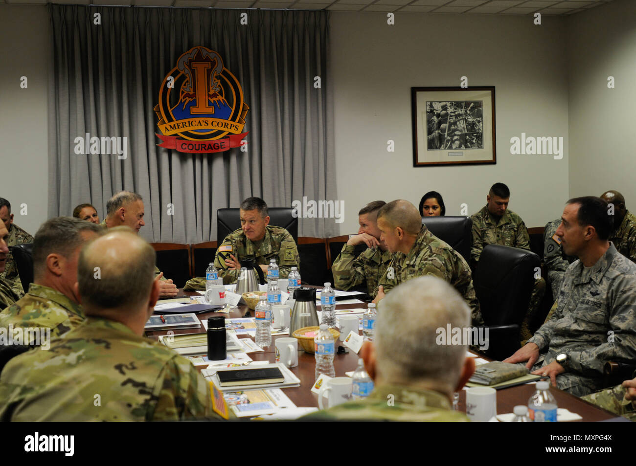 I Corps Commanding General, Lt. Gen. Stephen Lanza, speaks to Vice ...