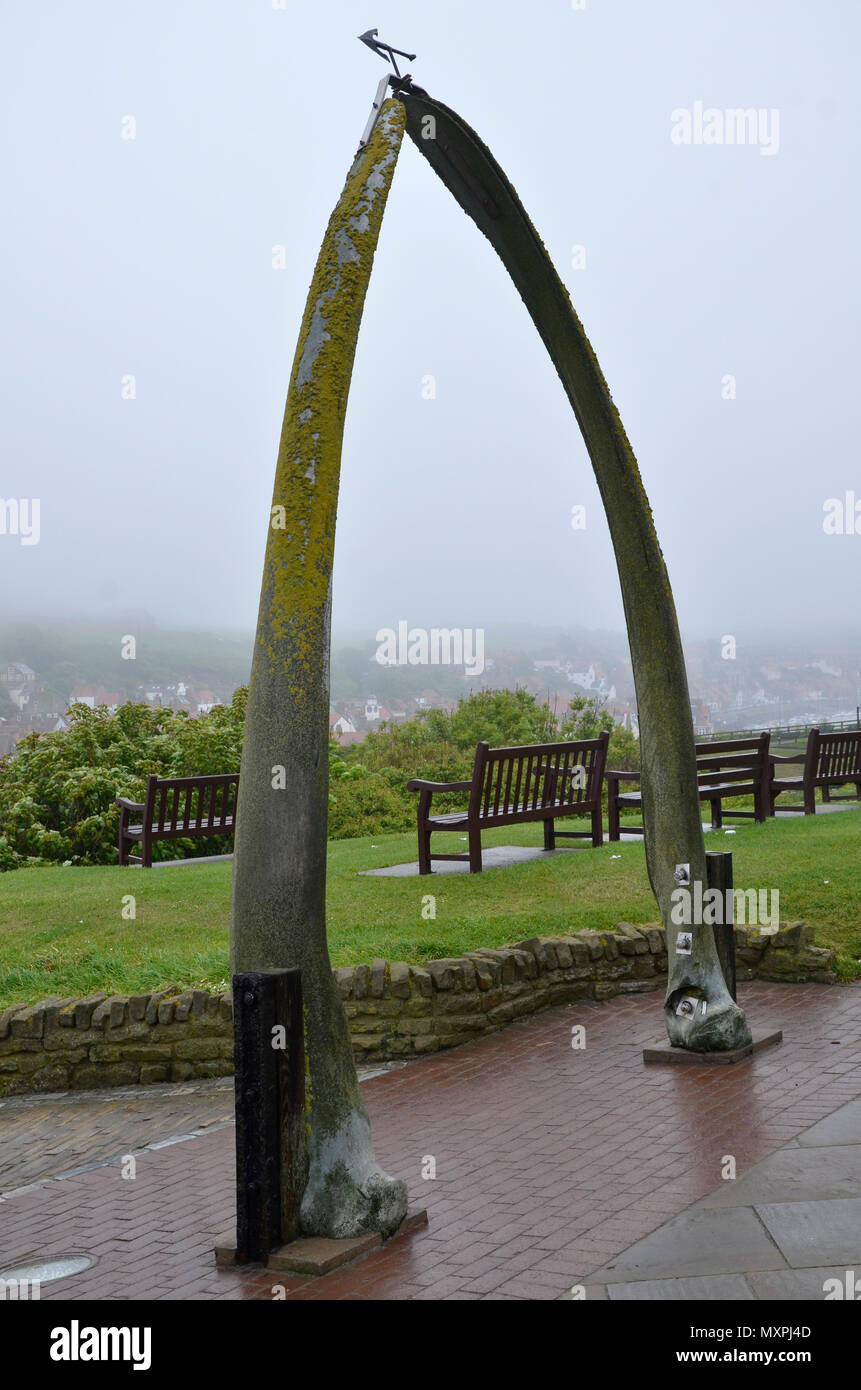 The Whalebone Arch in Whitby, North Yorkshire,; a memorial to the town ...