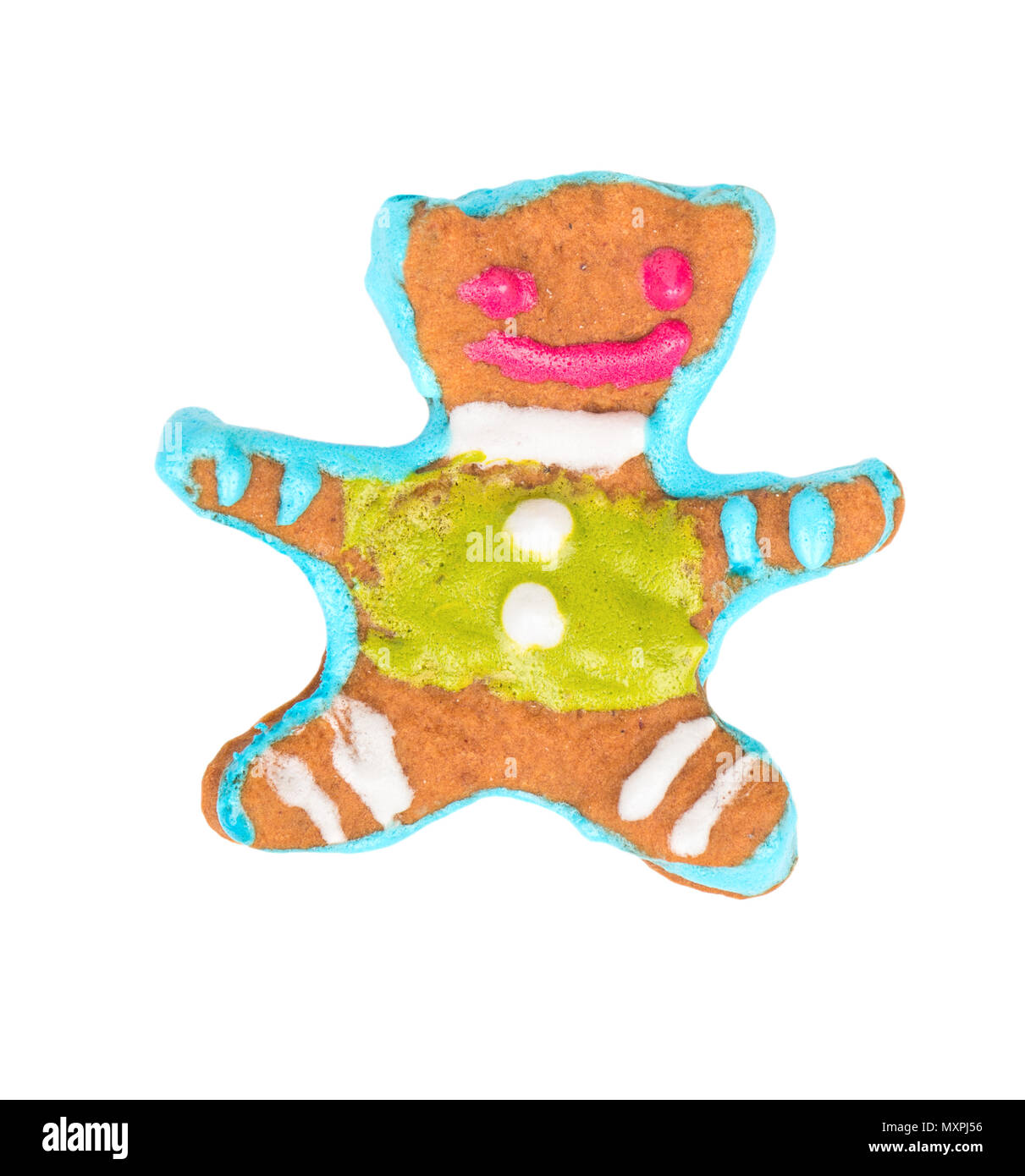Homemade gingerbread bear isolated on white background Stock Photo - Alamy