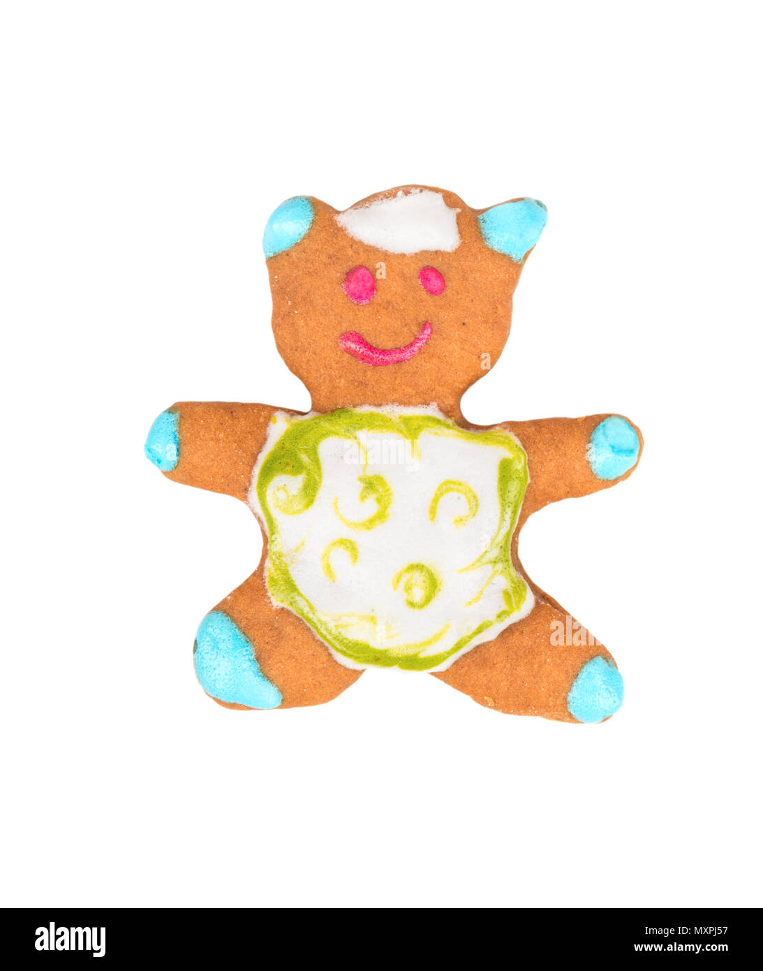 Homemade gingerbread bear isolated on white background Stock Photo - Alamy