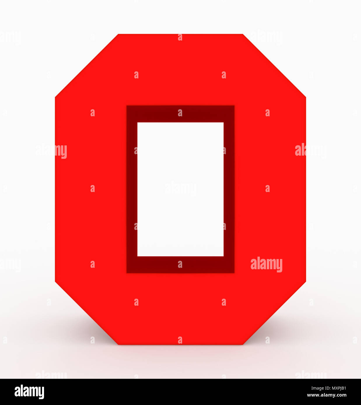 letter O 3d cubic red isolated on white - 3d rendering Stock Photo - Alamy
