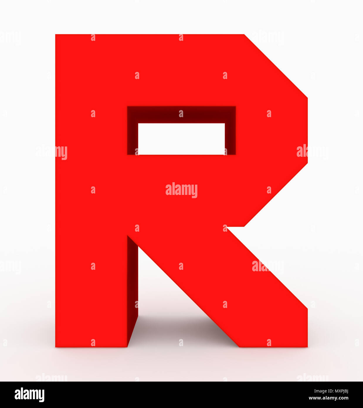 letter R 3d cubic red isolated on white - 3d rendering Stock Photo - Alamy