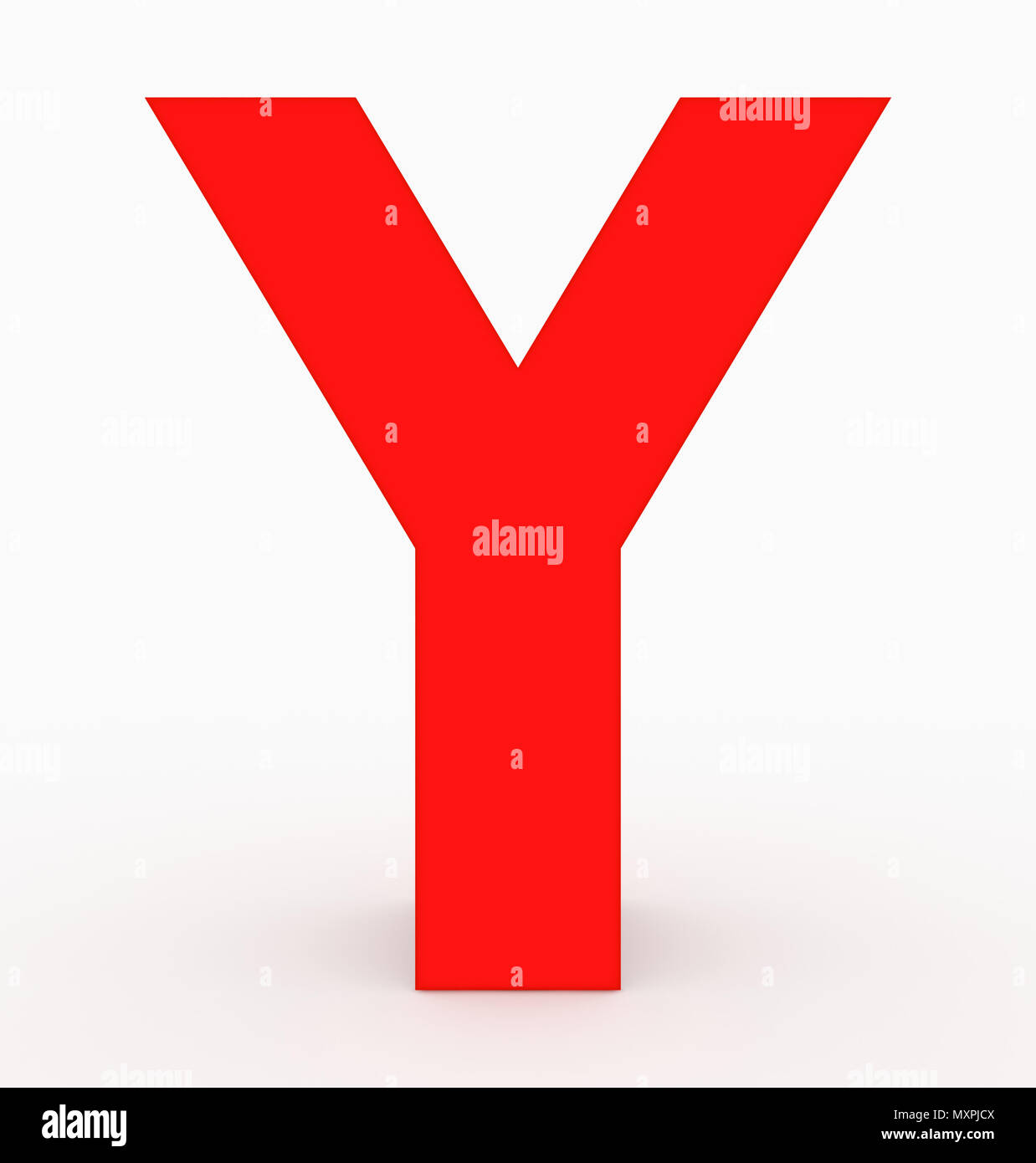 letter Y 3d cubic red isolated on white - 3d rendering Stock Photo - Alamy
