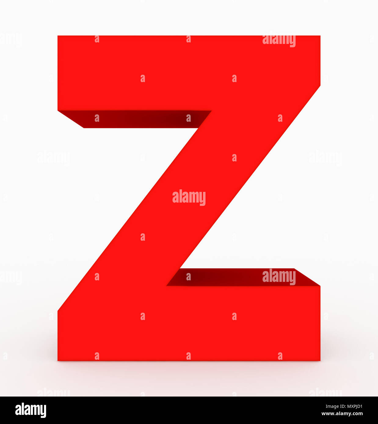 letter Z 3d cubic red isolated on white - 3d rendering Stock Photo - Alamy