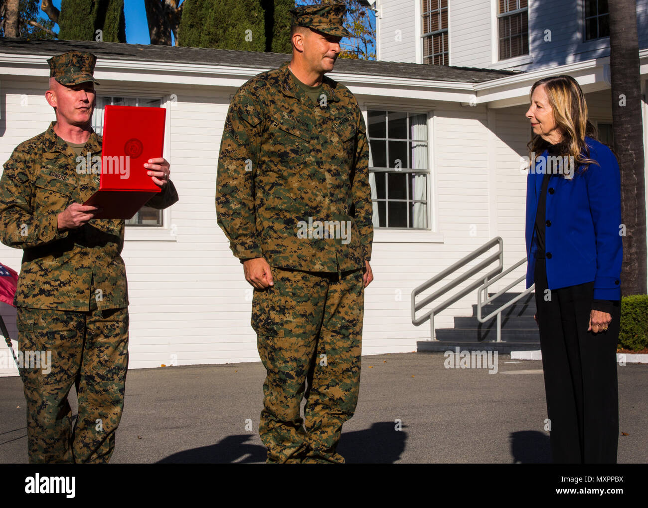 Sgt. Maj. William T. Sowers with 1st Marine Division Headquarters reads ...