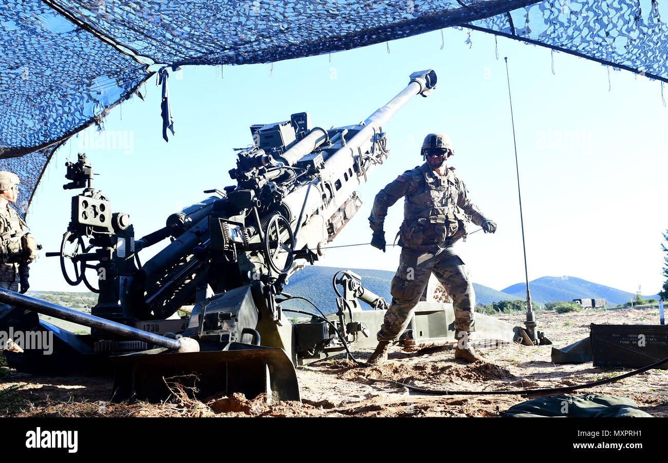 A U.S. Army artilleryman, assigned to Battery C, 4th Battalion, 319th ...