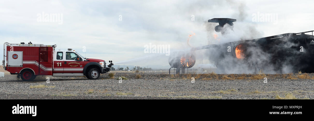 56th Civil Engineer Squadron firefighters use a rapid intervention ...