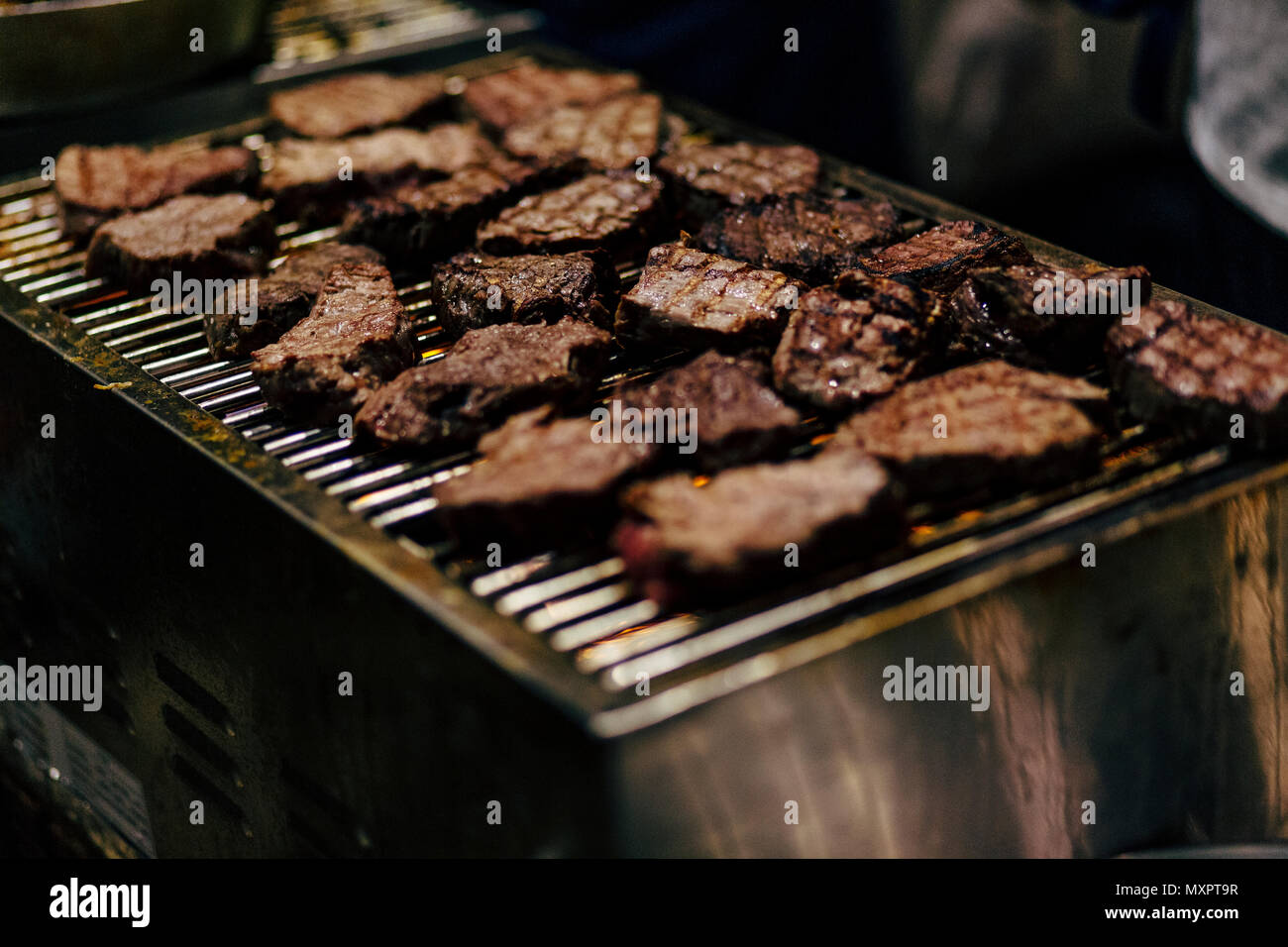 Making all kinds of red meat, fresh and raw red meat preparation Stock ...