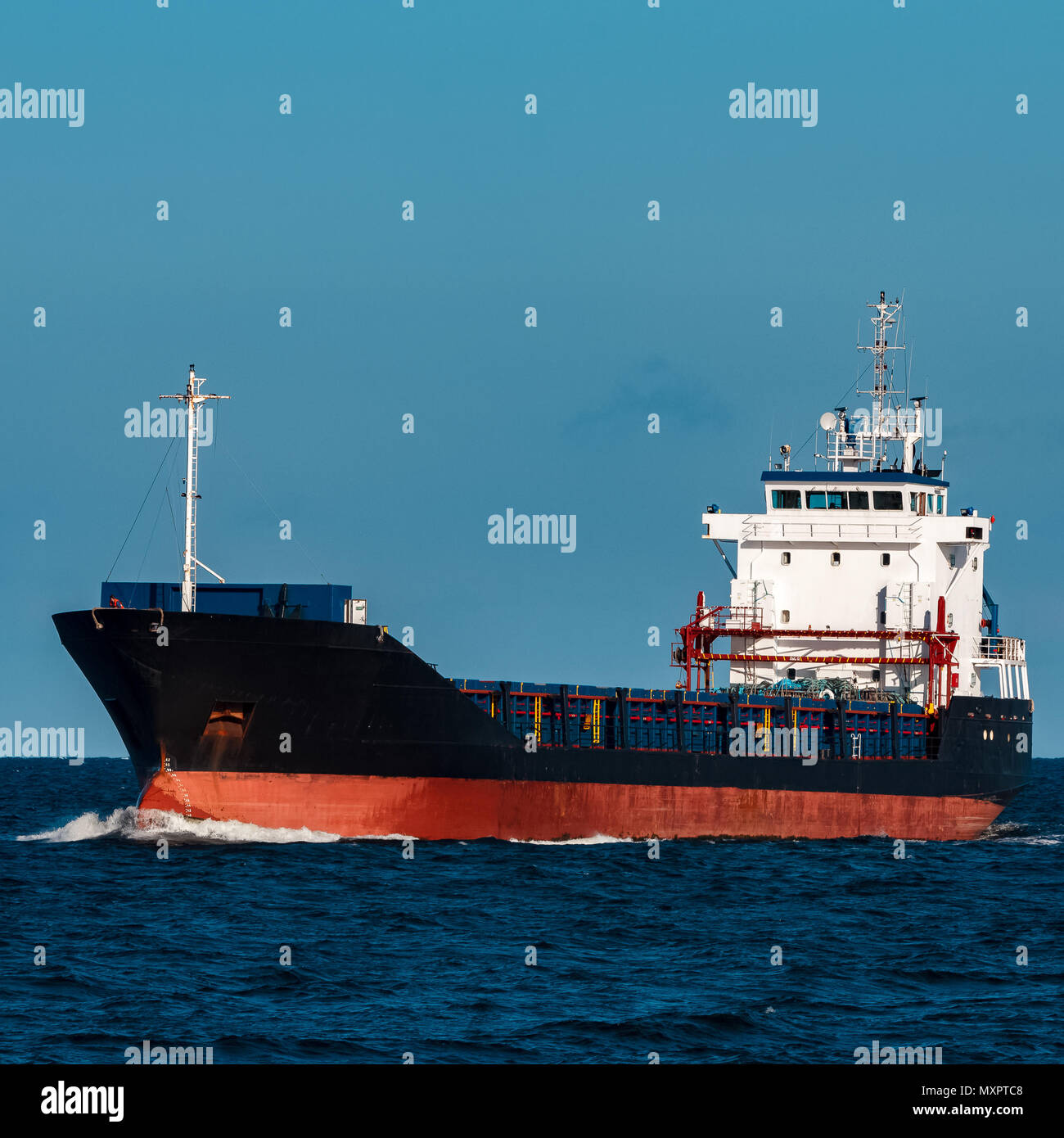 Black bulker ship. Logistics and merchandise transportations Stock ...