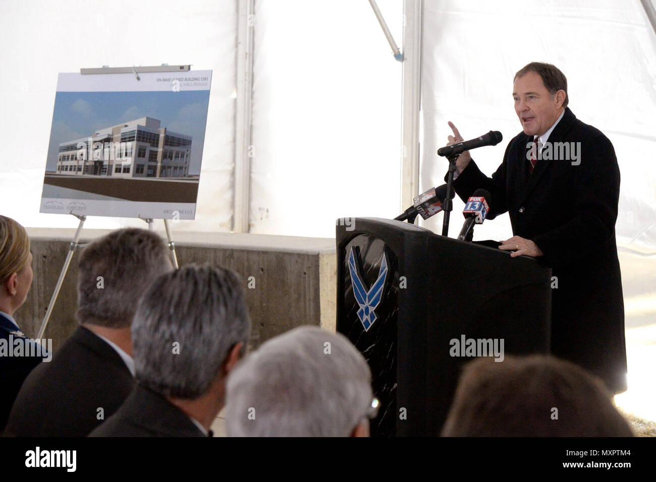 Utah Governor Gary Herbert speaks during a groundbreaking ceremony Dec ...
