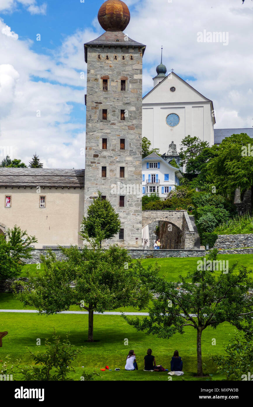 The Stockalper Palace / Stockalperpalast, castle at Brig / Brig-Glis in ...