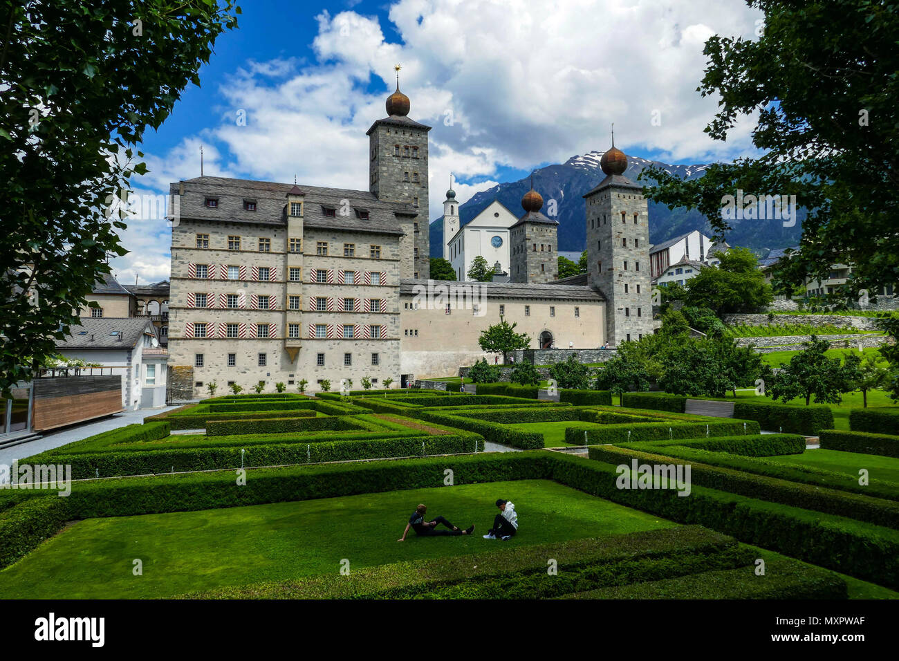 The Stockalper Palace / Stockalperpalast, castle at Brig / Brig-Glis in ...