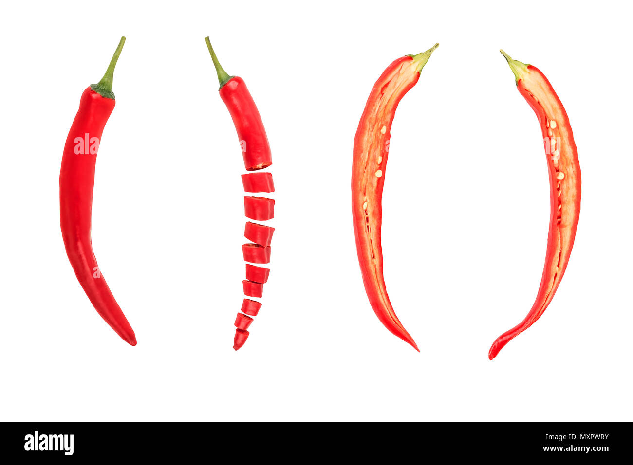 closeup chilli peper white isolated Stock Photo - Alamy