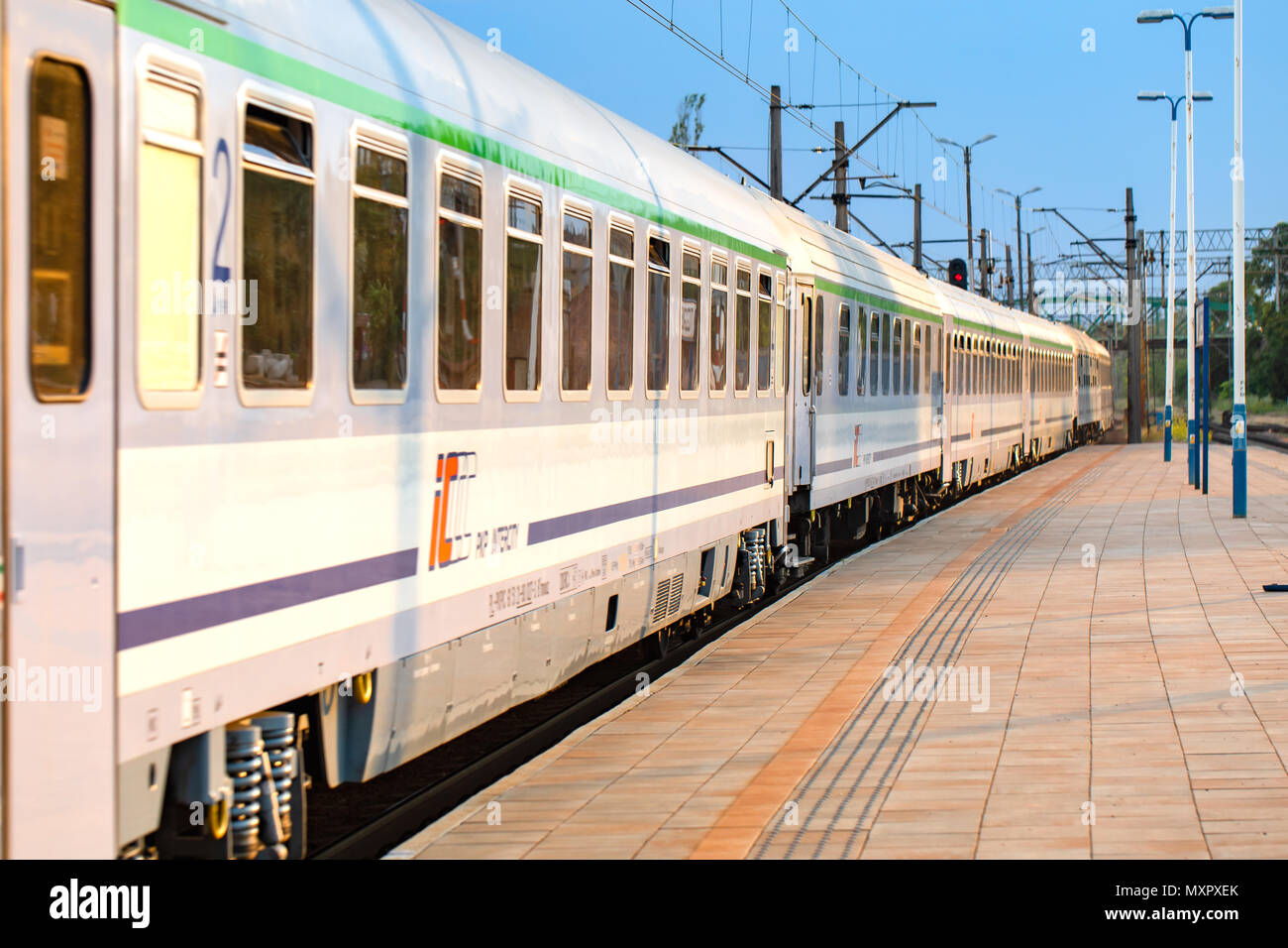 Gniezno, Poland - polish railways, train and platform Stock Photo - Alamy