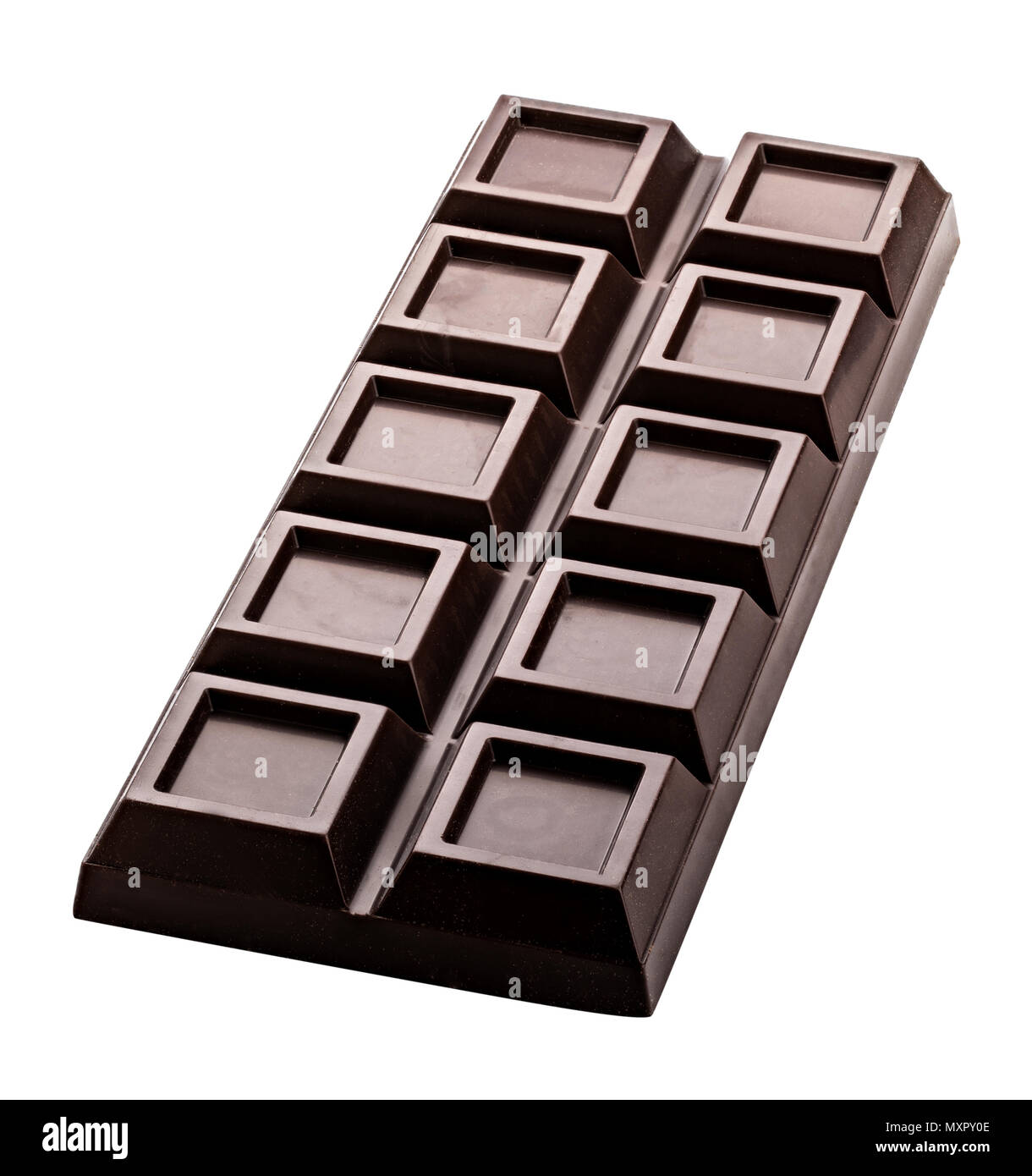 Pieces of dark chocolate isolated with shadow on white background Stock ...