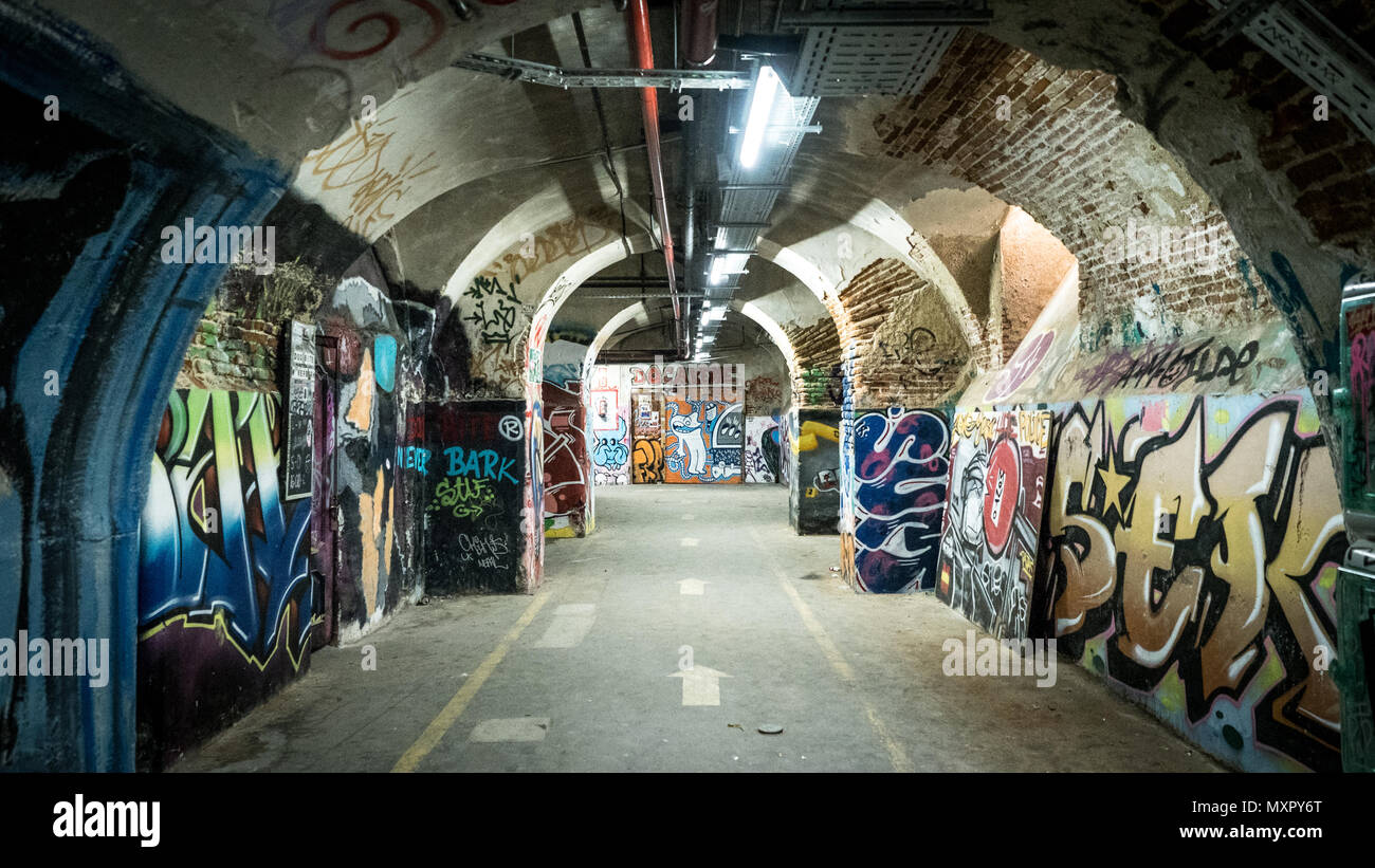 Basements covered in graffiti Stock Photo - Alamy