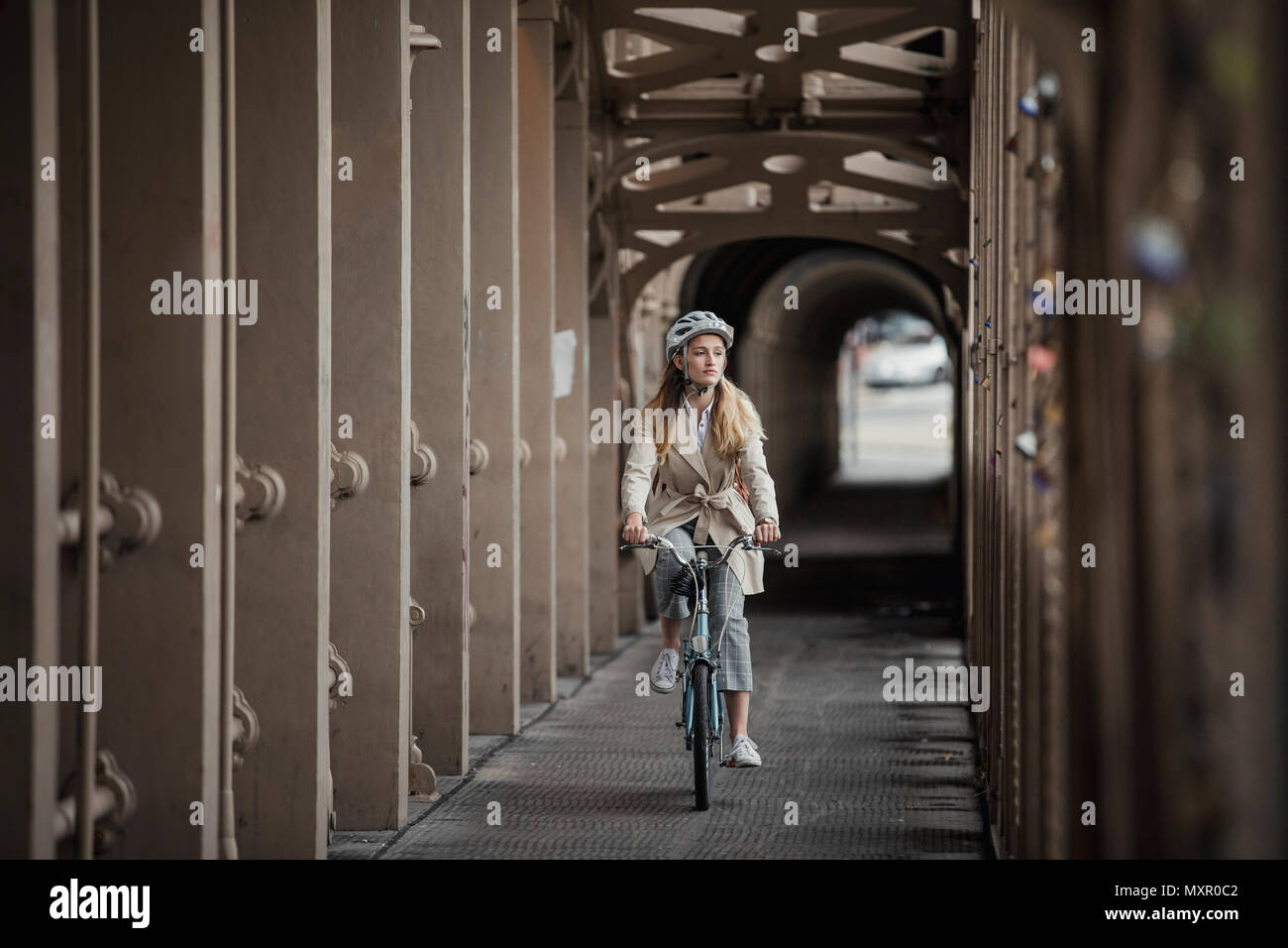 Female looking over bridge hi-res stock photography and images - Alamy