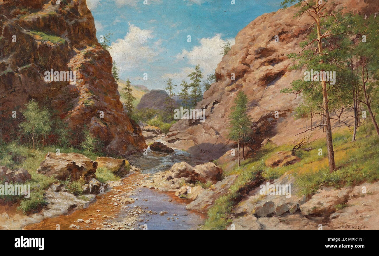 Veltz Ivan Avgustovich - in the Crimean Mountains Stock Photo - Alamy