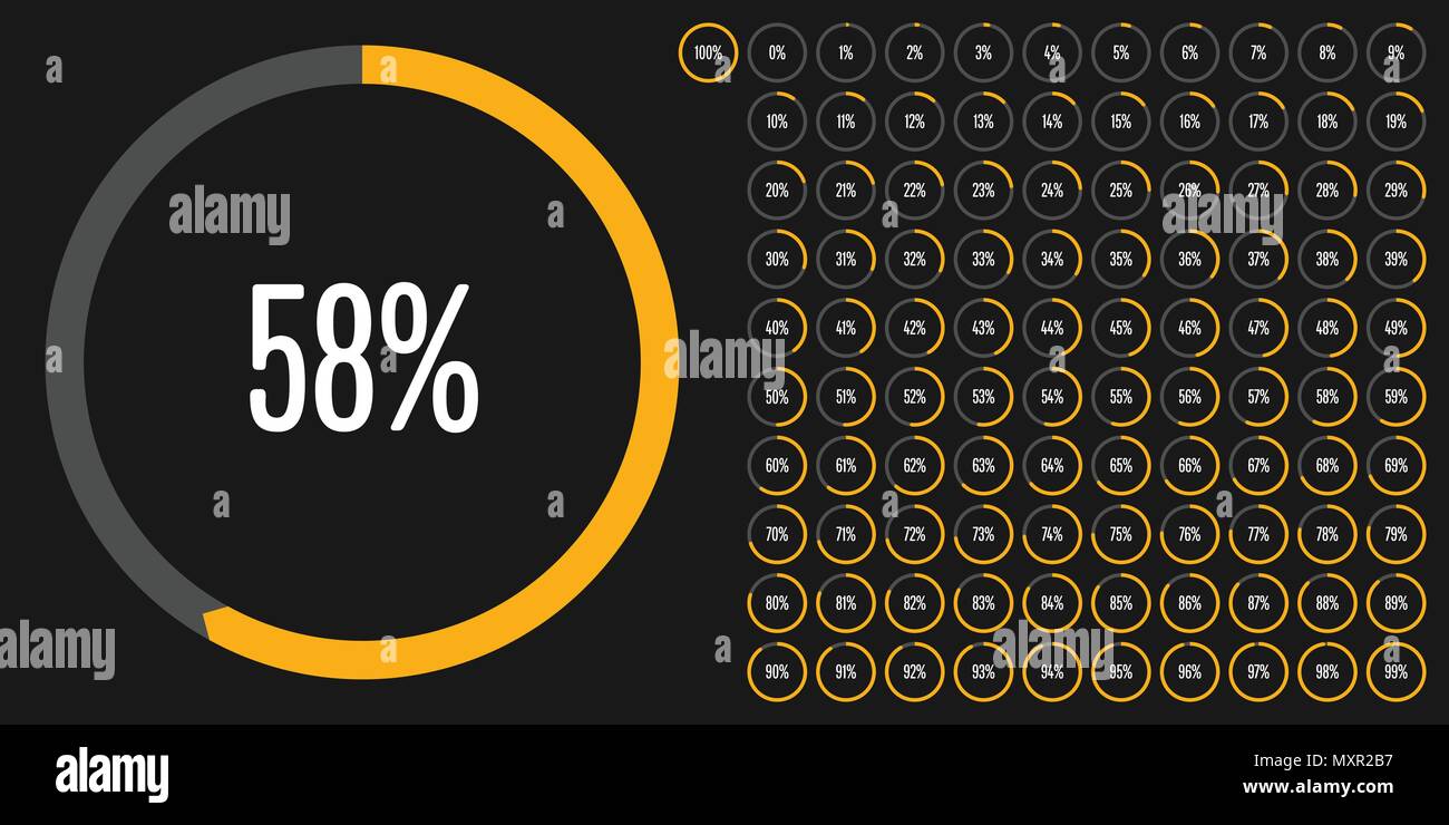 Set of circle percentage diagrams from 0 to 100 ready-to-use for web ...