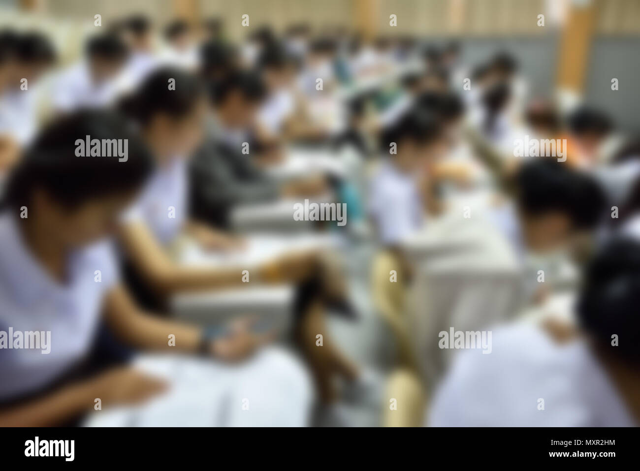 Students in the classroom are talking,Abstract blurry Stock Photo - Alamy