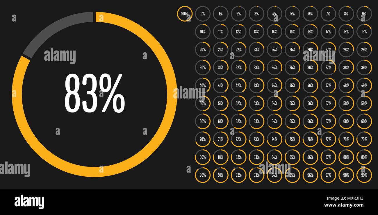 Set of circle percentage diagrams from 0 to 100 ready-to-use for web ...