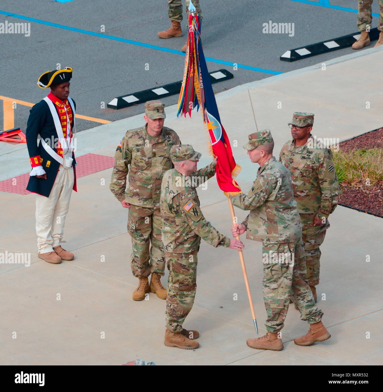 Colonel Matthew Smith accepts the colors of the 48th Infantry Brigade ...