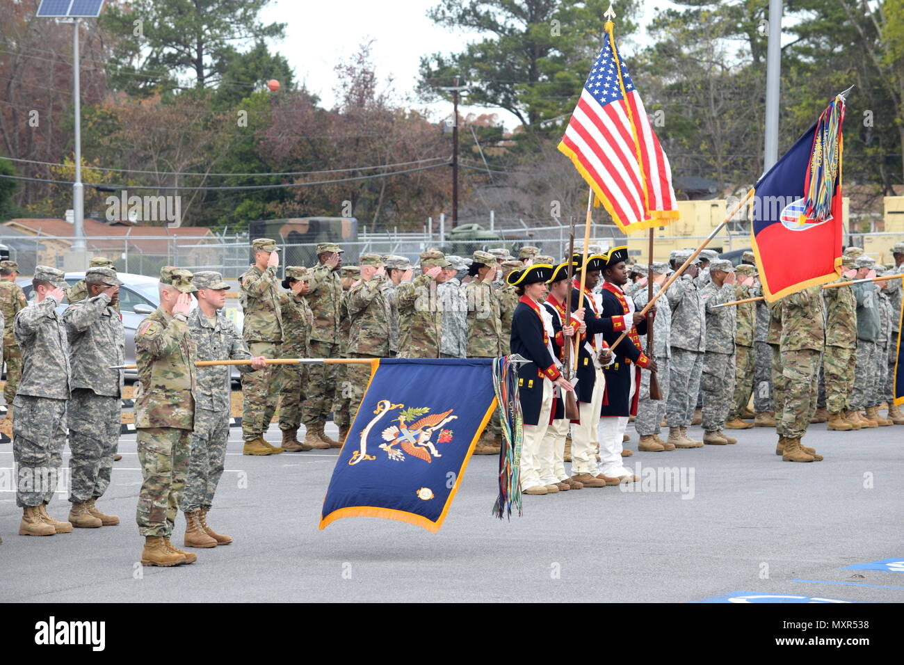 Georgia Guardsmen of the 48th Infantry Brigade Combat Team assemble at ...