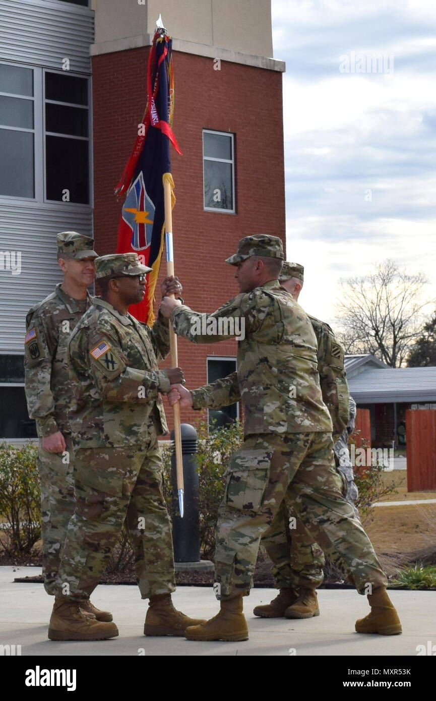 Colonel Reginald Neal, outgoing commander of the 48th Infantry Brigade ...