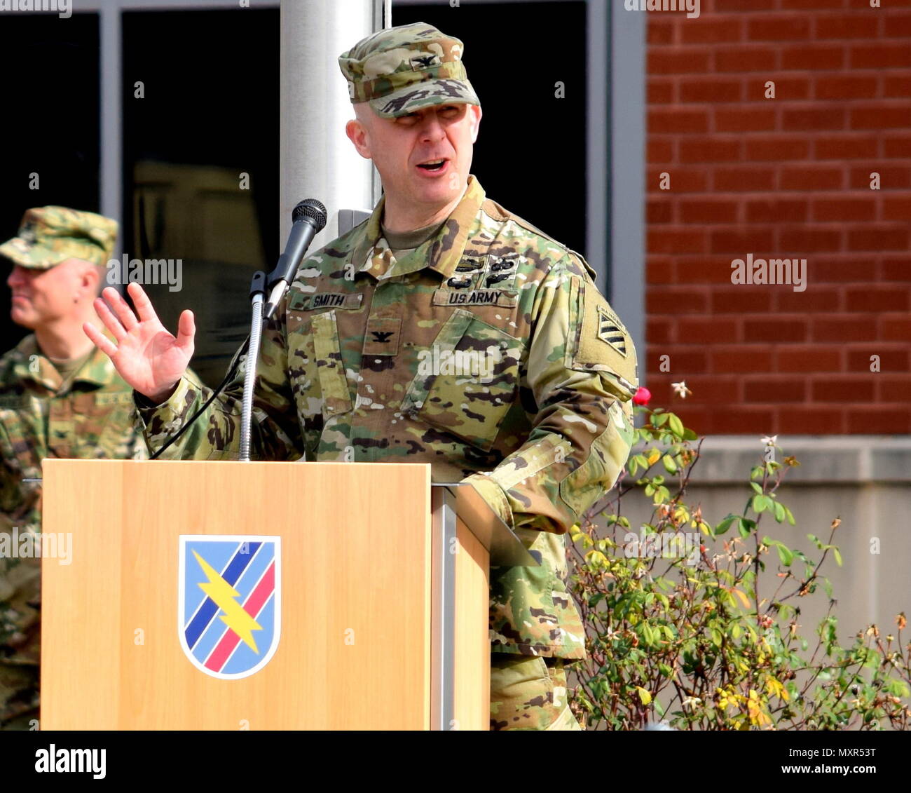 Colonel Matthew Smith, incoming commander of the 48th Infantry Brigade ...