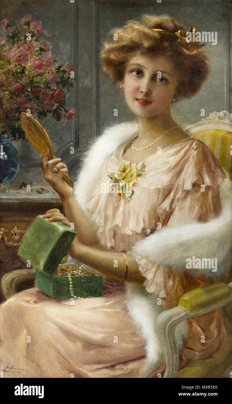 Victorian lady at mirror hi-res stock photography and images - Alamy