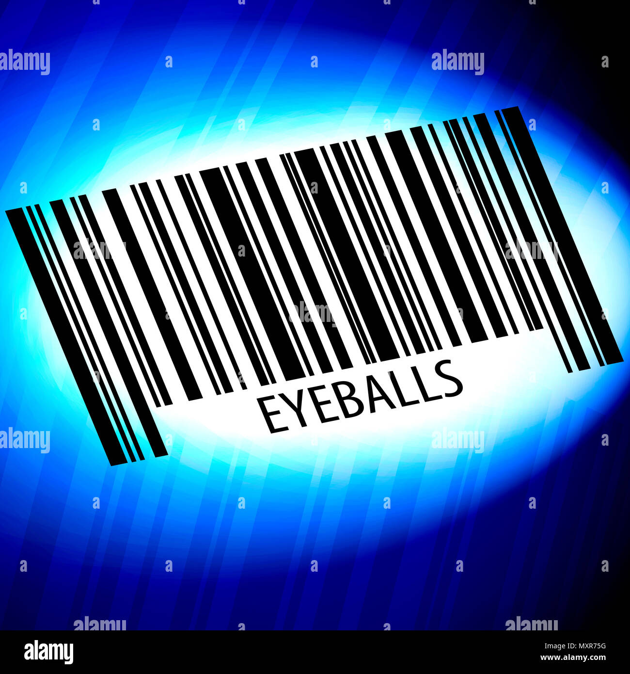 Eyeballs - barcode with blue Background Stock Photo - Alamy