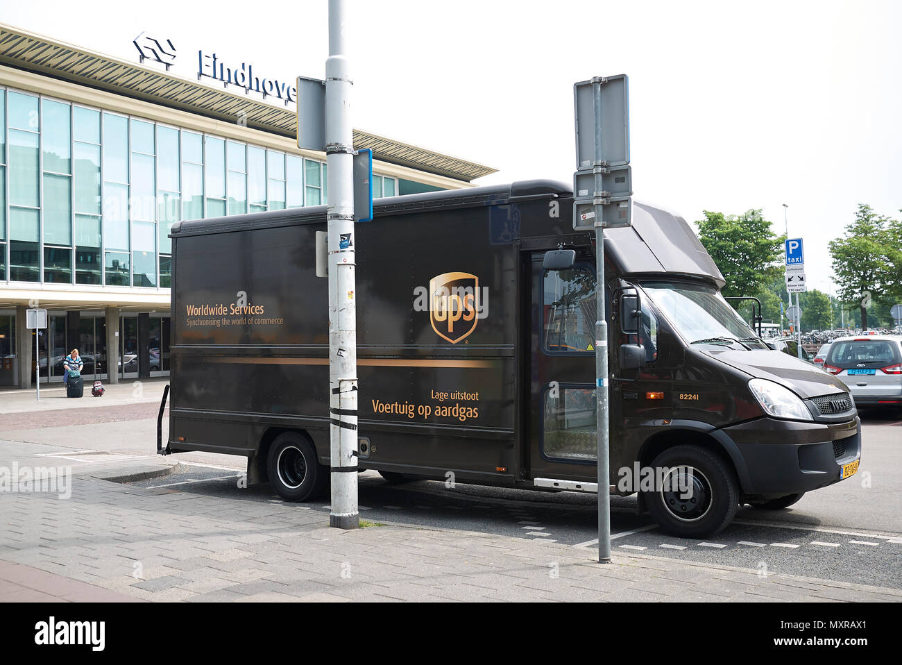 Eindhoven, Netherlands - May 16, 2018 : UPS van near Eindhoven train ...