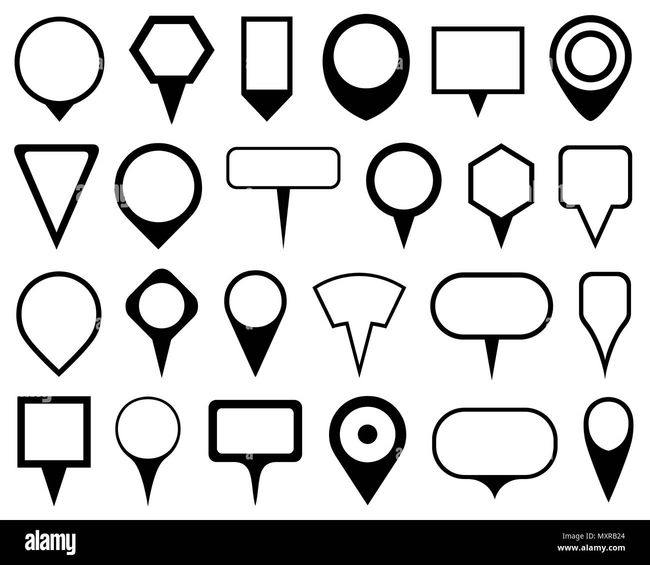 Map pin pointer balloon icon hi-res stock photography and images - Alamy