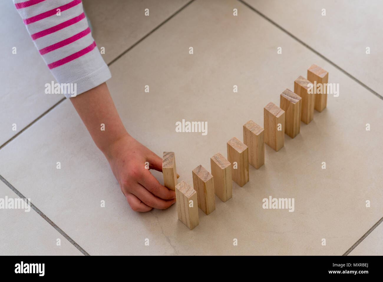 Wood blocks stack game using as background education concept Stock ...