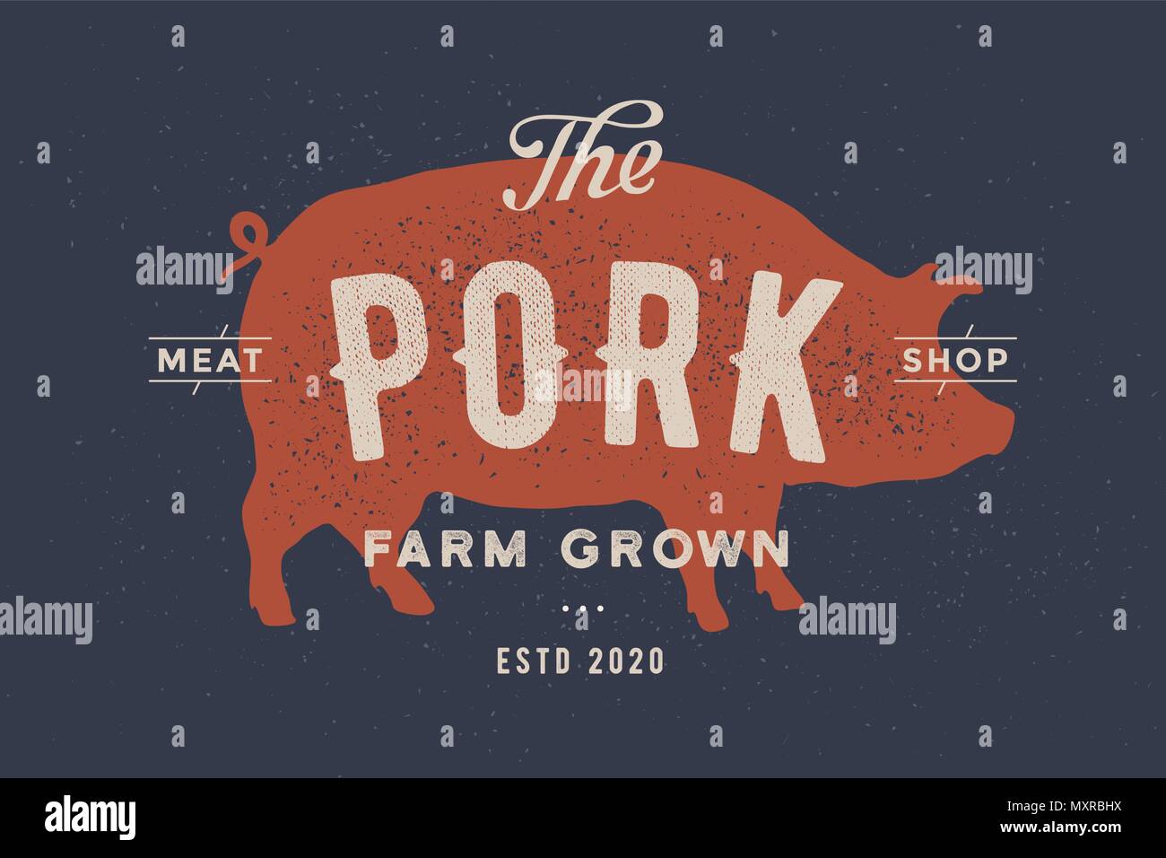 Pig, pork. Poster for Butchery meat shop Stock Vector Image & Art - Alamy