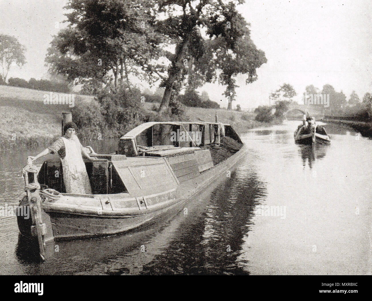 Coal barges on a Canal, 20th century Stock Photo - Alamy