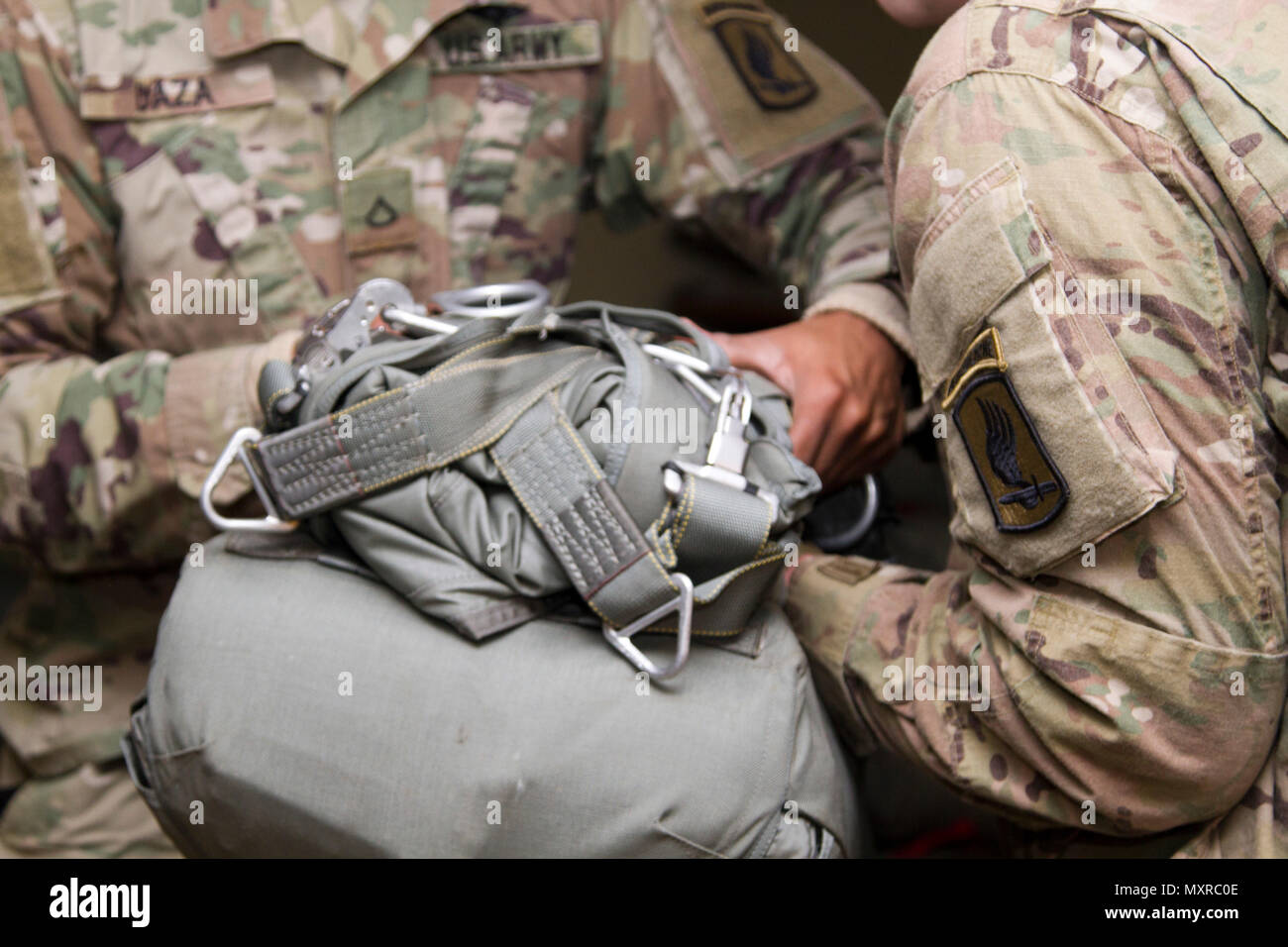 A parachute riggers assigned to 601st Quartermaster Company, Brigade ...