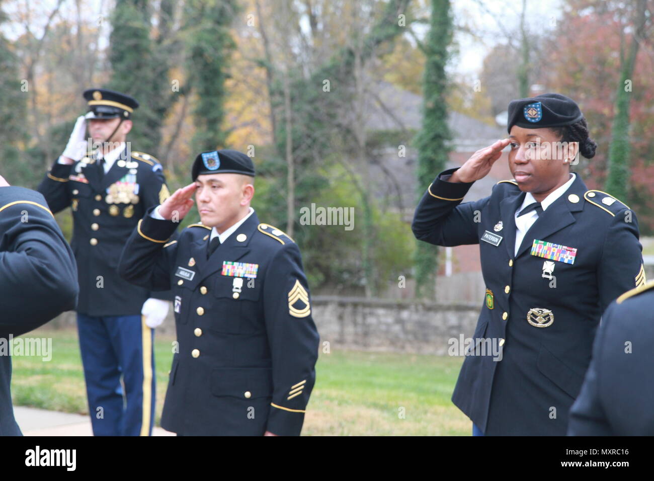 Soldiers from the 84th Training Command salute as part of the Wreath ...