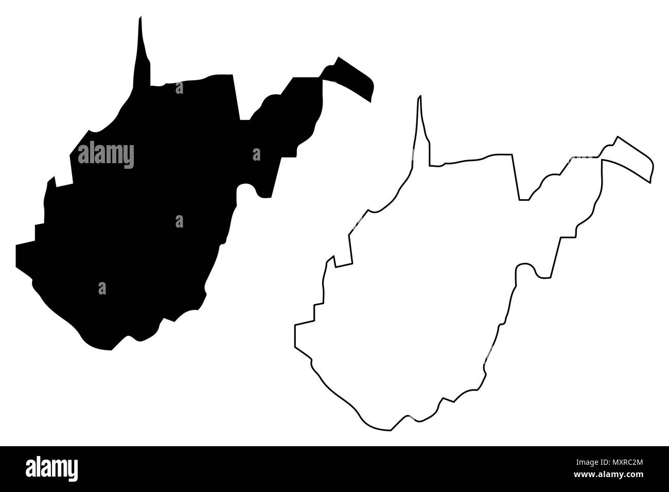 West Virginia map vector illustration, scribble sketch West Virginia ...