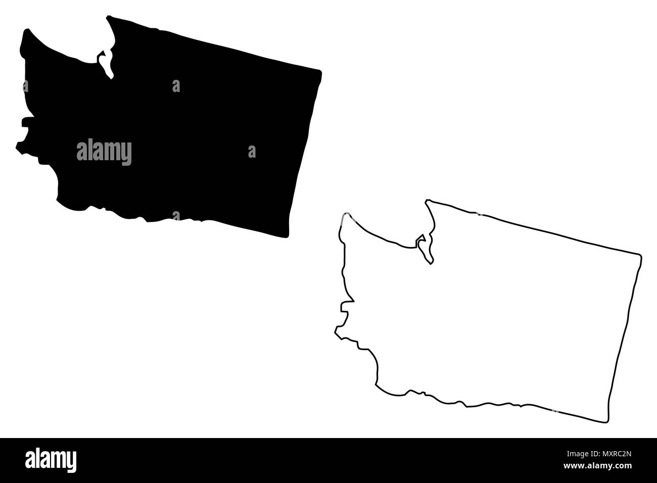 Washington map vector illustration, scribble sketch Washington map Stock Vector Image & Art - Alamy