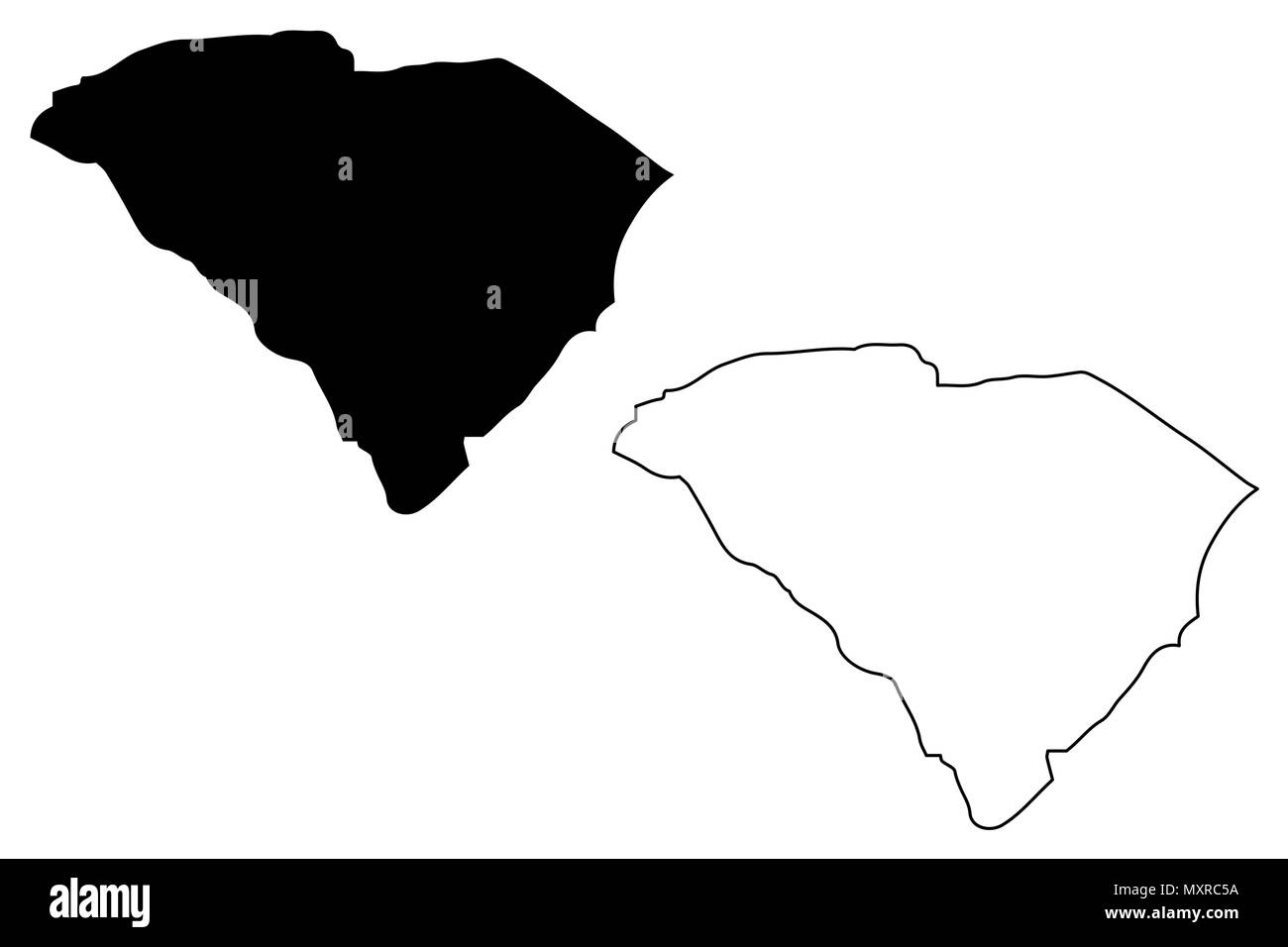 South Carolina State Map Black and White Stock Photos & Images - Alamy