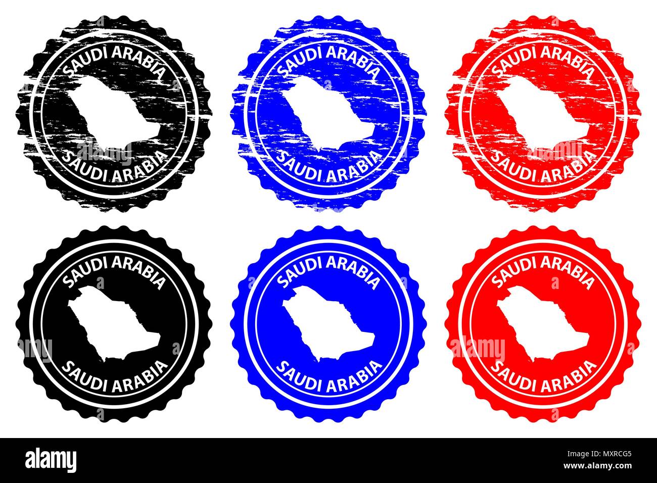 Saudi Arabia - rubber stamp - vector, Kingdom of Saudi Arabia (KSA) map ...