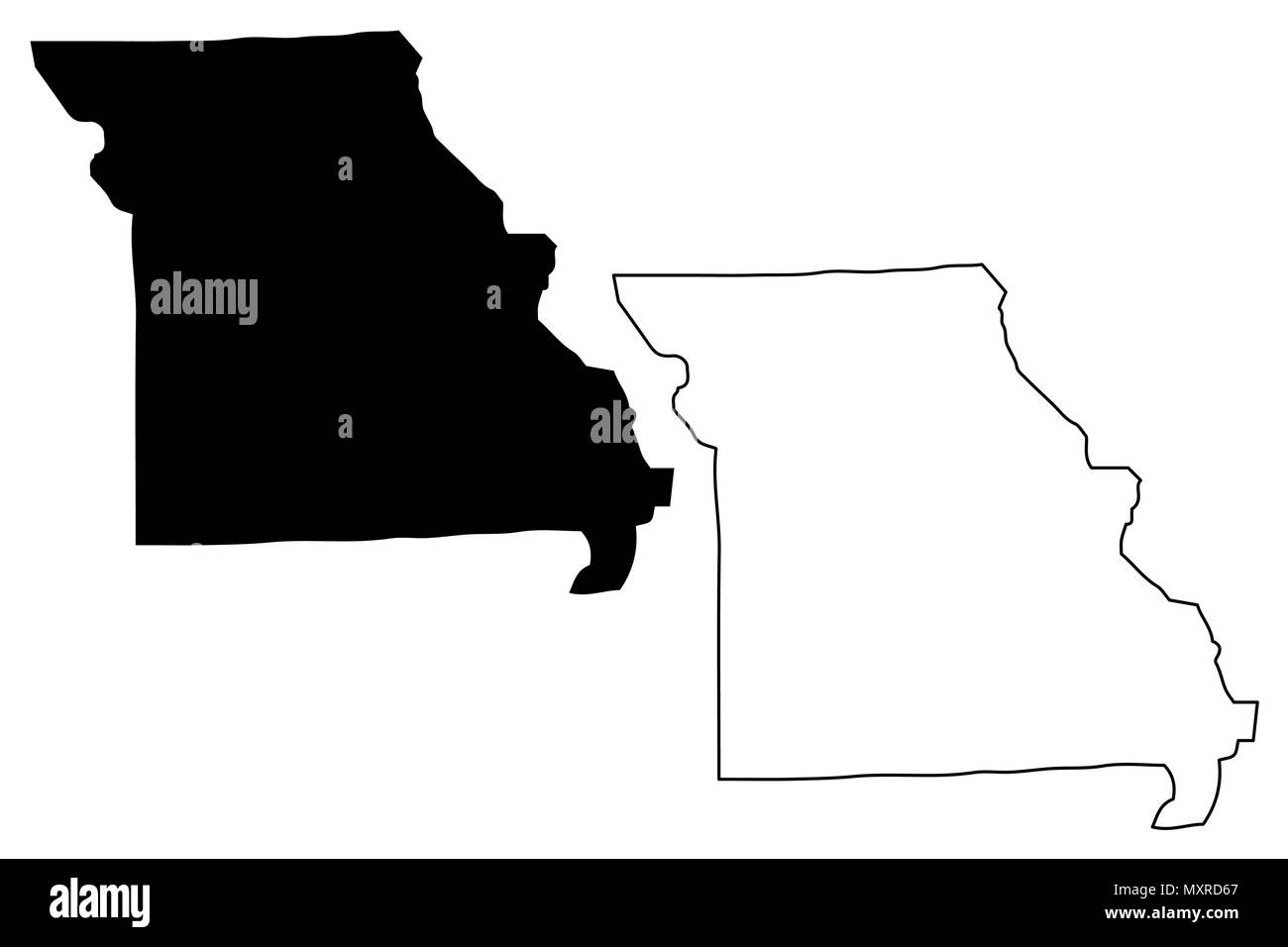 Missouri map vector illustration, scribble sketch Missouri map Stock ...