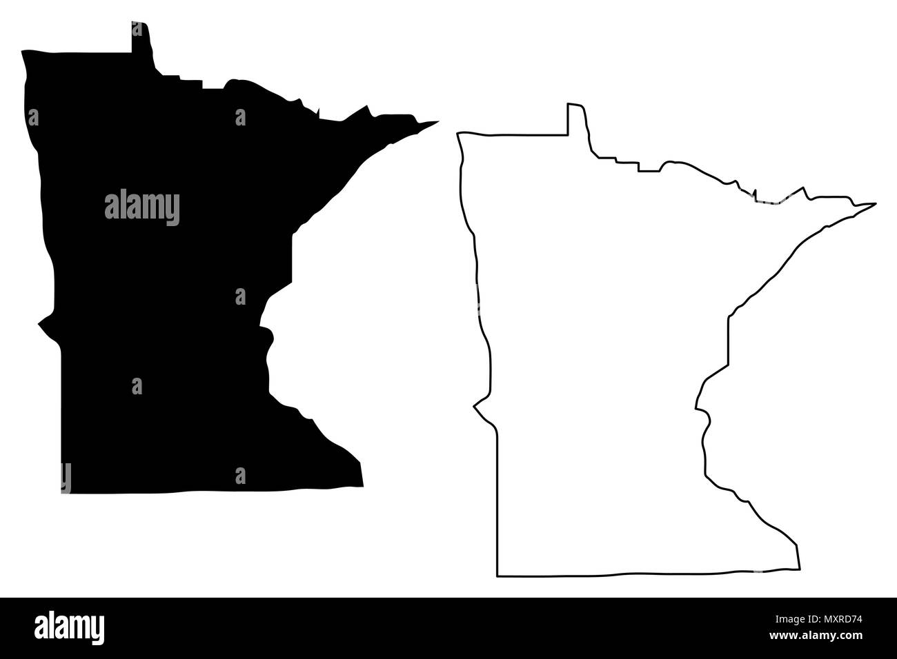 Minnesota Outline Vector Stock Photos & Minnesota Outline Vector Stock ...