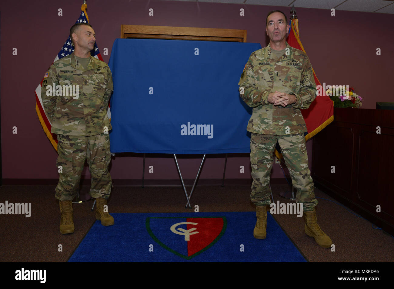 Maj. Gen. David C. Wood, 38th Infantry Division commanding general ...