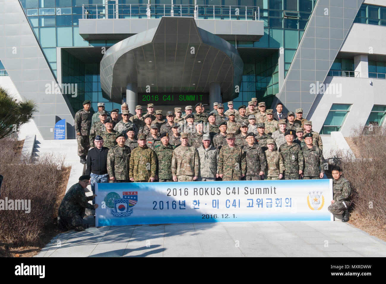 U.S. Army and Republic of Korea Soldiers pose for a photo after the ...